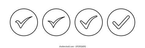 Check Mark Set Check Mark Icon Stock Vector Royalty Free 1959045238