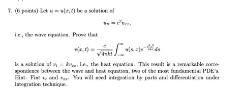 Solved Points Let U U X T Be A Solution Of Utt Chegg Com