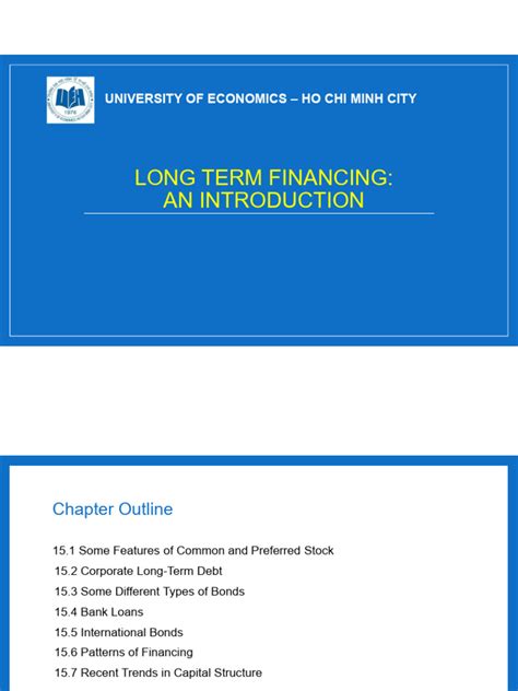 Long Term Financing: An Introduction: University of Economics - Ho Chi Minh City | Download Free ...