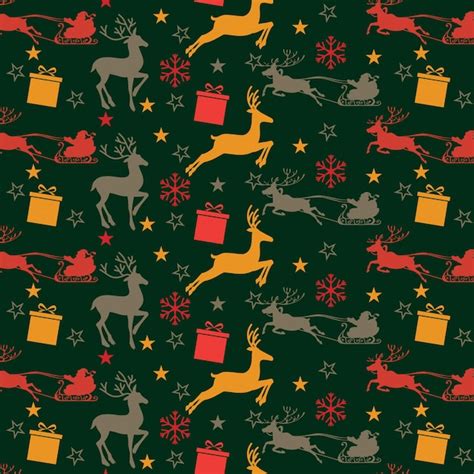 Chrismas Pattern Background Desgin Vector Premium