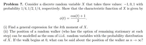 Solved Problem Consider A Discrete Random Variable X That Chegg