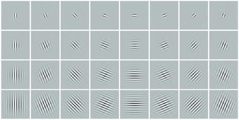 The 4 Scales And 8 Orientations Of Gabor Wavelets Used In The