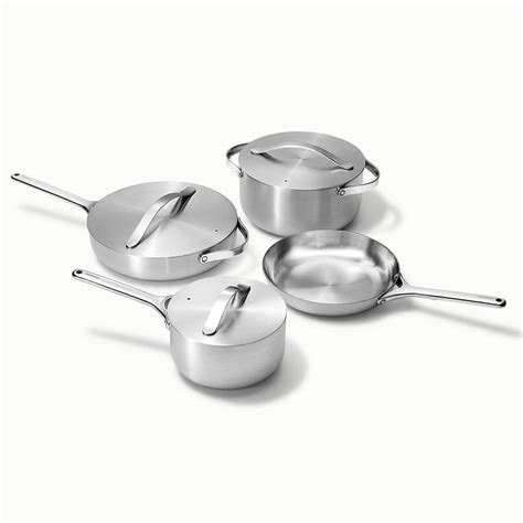 Caraway Home 6 Piece Stainless Steel Cookware Set Cw Cset 201 The Home Depot