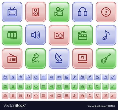 Multimedia Buttons Royalty Free Vector Image Vectorstock