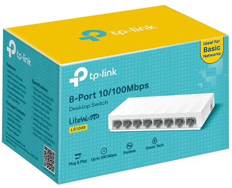 Tp Link Ls1008 8 Port 10 100mbps Desktop Network Switch Supreme Networks