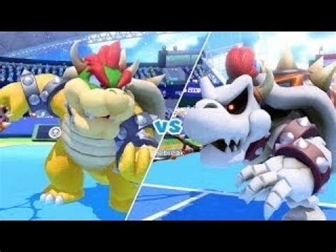 Mario Tennis Ultra Smash Bowser Vs Dry Bowser Mega Battle Youtube
