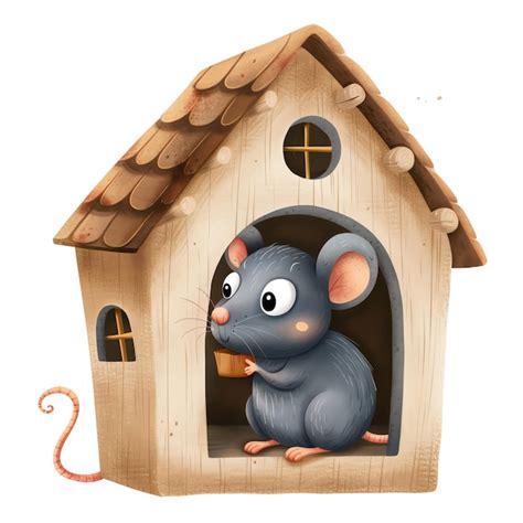 Premium Photo Mouse In A House Cartoon Watercolor Nursery