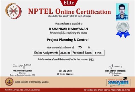B Shankar Narayanan On Linkedin Nptel Iitmadras Projectplanning