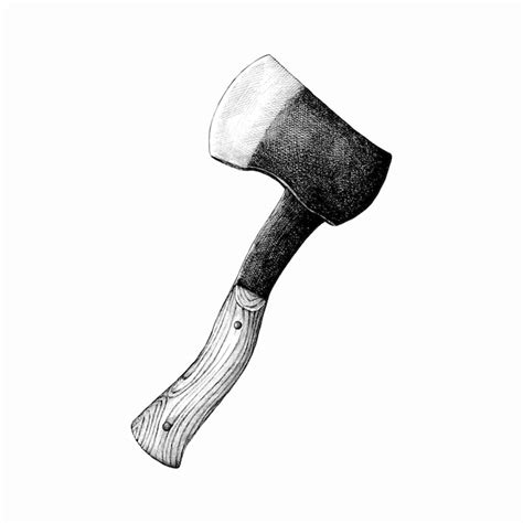 Premium Vector Hand Drawn Axe Isolated On White Background