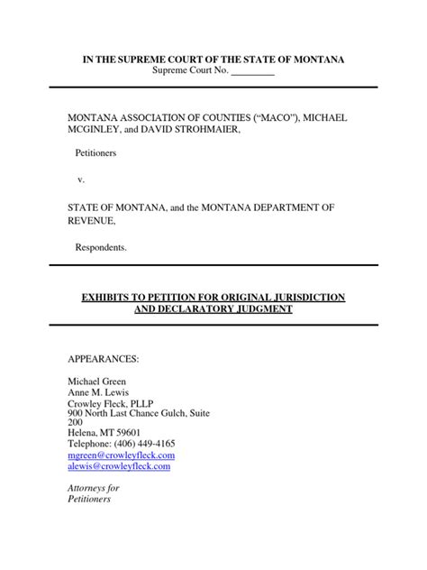 Final Exhibits For Petition For Original Jurisdiction And Declaratory