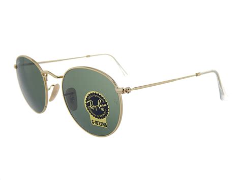 Ray Ban Round Metal Rb3447 001 Gold Green Sunglasses