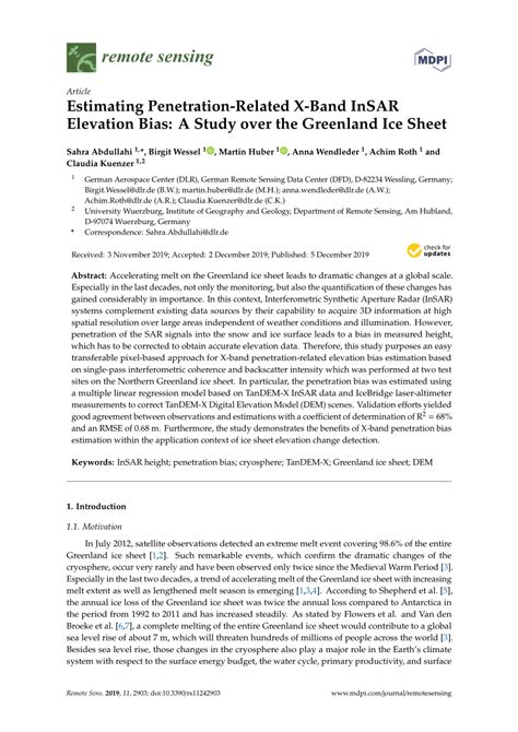 Pdf Estimating Penetration Related X Band Insar Elevation Bias A