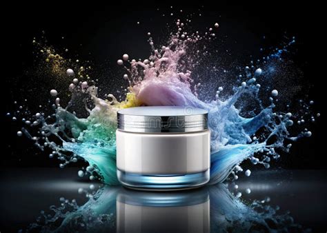 A Sophisticated Innovative Black And White Translucent Powder Jar Captured In A Dynamic Water