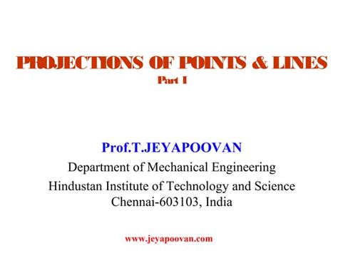 Engineering Graphics Projection Of Points And Lines Ppt