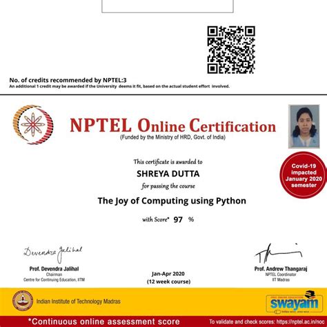 Shreya Dutta On Linkedin Nptel Pythonprogramminglanguage
