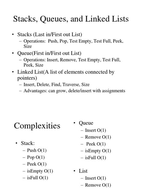 Linked List For Stacks And Queues Pdf Queue Abstract Data Type