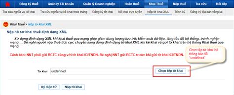 khắc phục “upload file xml lỗi” hoặc “undefined” trên thuedientu