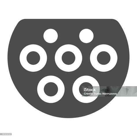 유형 2 충전기 포트 솔리드 아이콘 전기 자동차 개념 흰색 배경에 전기 자동차 충전 플러그 기호 글리프 스타일의 모바일 웹