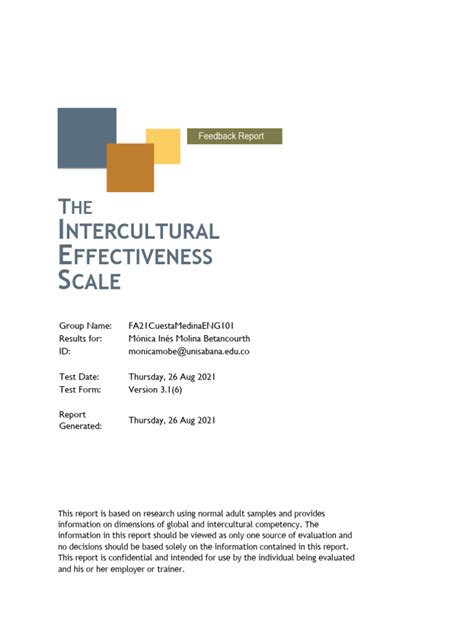 Ies Intercultural Effectiveness Scale Monica Iens Molina Betancourth