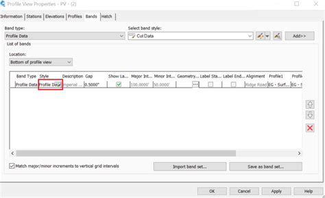 How To Edit Data Bands In Profile View For Civil 3d