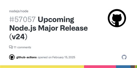 upcoming node js major release v24 · issue 57057 · nodejs node · github