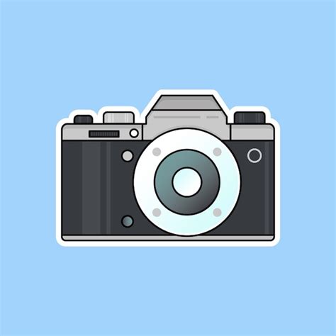 카메라 벡터 일러스트 레이 션 평면 디자인 프리미엄 벡터