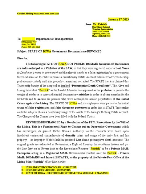 Letter To Dot Example Pdf Justice Crime And Violence