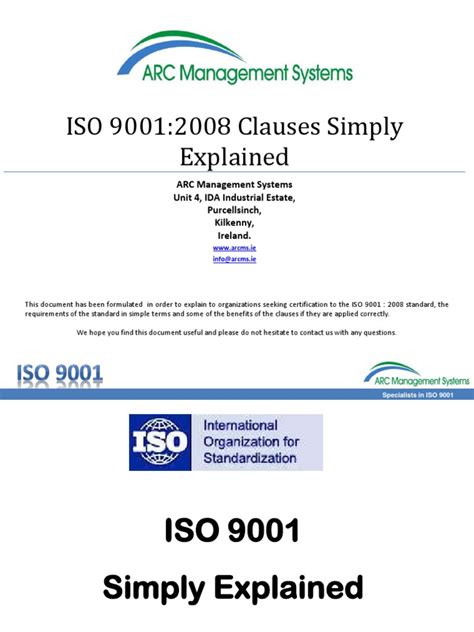 Iso 9001 Clauses Simply Explained Rev 1 Pdf Iso 9000 Audit