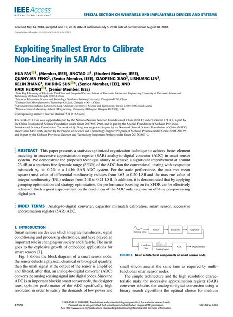 Pdf Exploiting Smallest Error To Calibrate Non Linearity In Sar