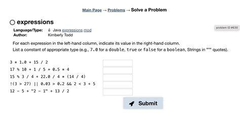 Solved Main Page → Problems → Solve A Problem O Expressions