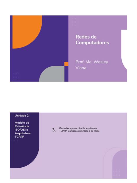 Camadas E Protocolos Da Arquitetura Tcp Ip Camadas De Enlace E De Rede Pdf Rede De