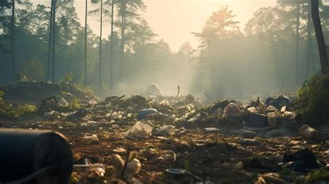 Premium Ai Image Illegal Forest Garbage Dump