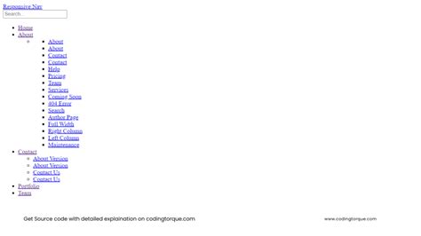 responsive navbar with mega menu using html css and javascript
