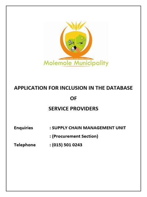 Database Registration Form For Molemole Municipality Pdf Value Added Tax Banks
