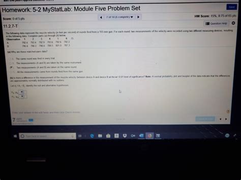 solved homework 5 2 mystatlab module five problem set save