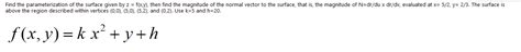 Solved Find The Parameterization Of The Surface Given By Z