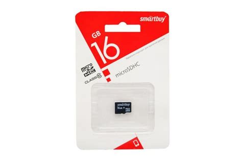 Карта памяти microSDHC Smartbuy 16 GB (class 10) без адаптеров ...