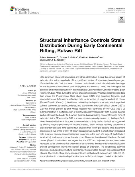 Pdf Structural Inheritance Controls Strain Distribution During Early Continental Rifting