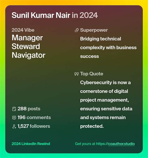 Sunil Kumar Nair On Linkedin Linkedinrewind Professionalgrowth Leadership Careertransitions