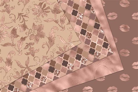 Rose Gold And Nude Textures By Digital Curio TheHungryJPEG