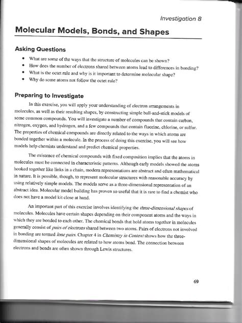 Investigation Molecular Models Pdf