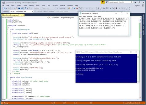 Using A Neural Network Created By Cntk Or Tensorflow In A C Program James D Mccaffrey