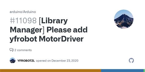 Library Manager Please Add Yfrobot Motordriver · Issue 11098