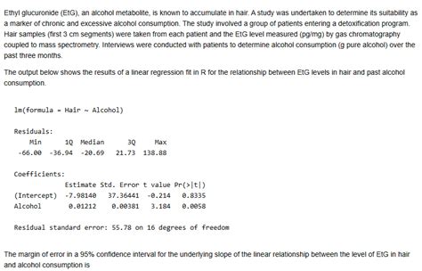 Solved Ethyl Glucuronide Etg An Alcohol Metabolite Is