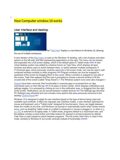 how computer windows 10 works pdf windows 10 window computing