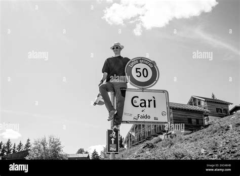 Switzerland Canton Ticino Tour De Suisse 2024 Carì A Fan Waits For
