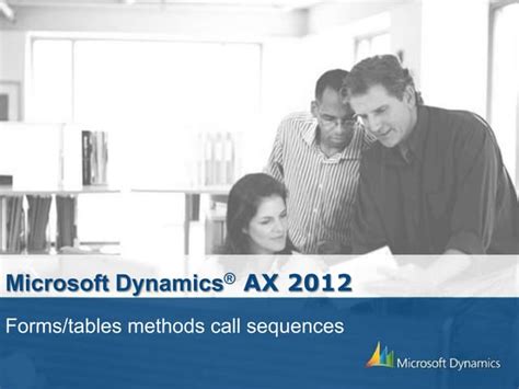 Microsoft Dynamics Ax2012 Forms And Tables Methods Call Sequences