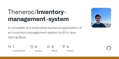 Github Thenerocinventory Management System A Complete But