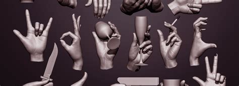 15 Female Hand Poses FlippedNormals