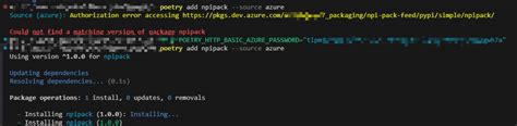 Poetry Adding Packages Stored In Azure Devops Stack Overflow